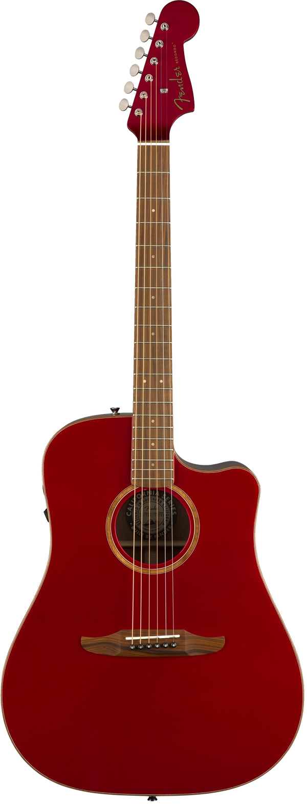 Fender Redondo Classic Acoustic / Electric Guitar - Hot Rod Red Metall ...